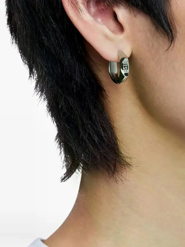 DIESEL® Steel Logo Hoop Earring