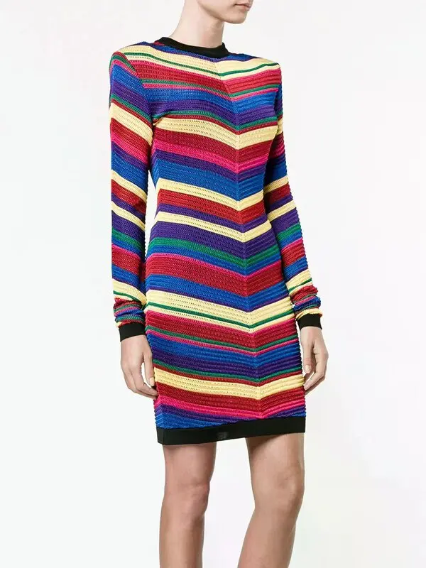 Balmain Chevron Knit Mini Dress