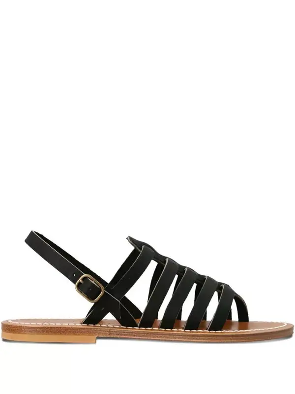 K.JACQUES Homere Leather Ankle-strap Sandals - Black