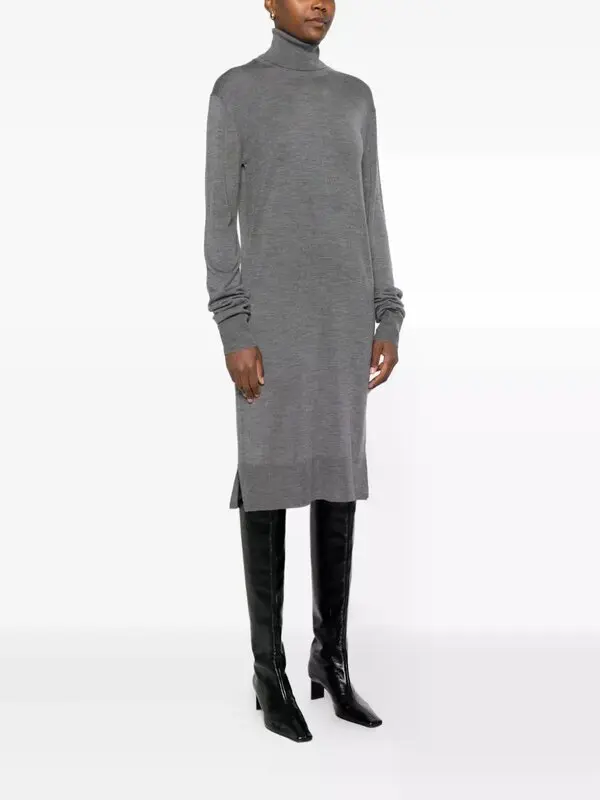 TOTEME Turtleneck Midi Dress - Grey