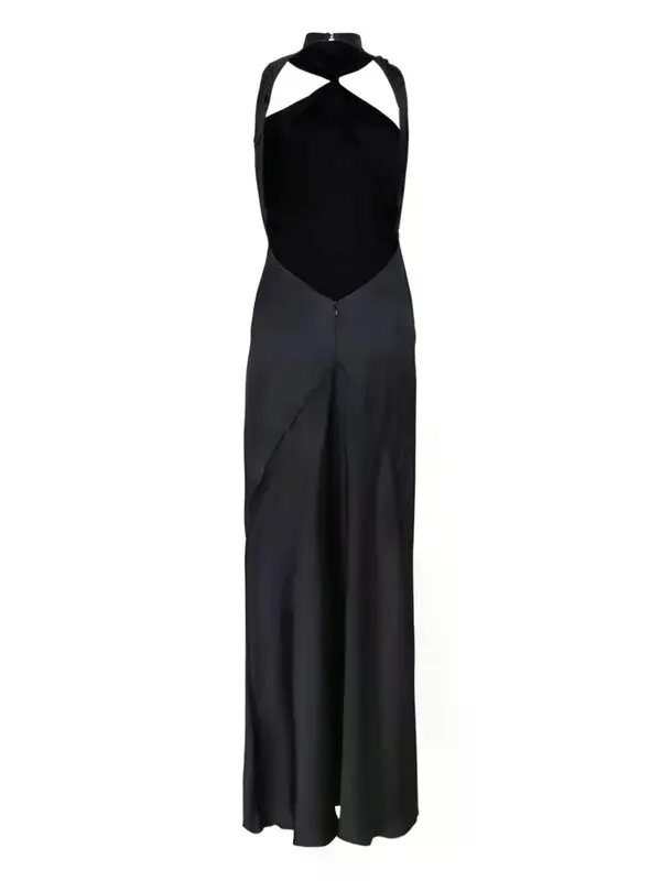Attico High-neck Maxi Dress With Twisted Detail