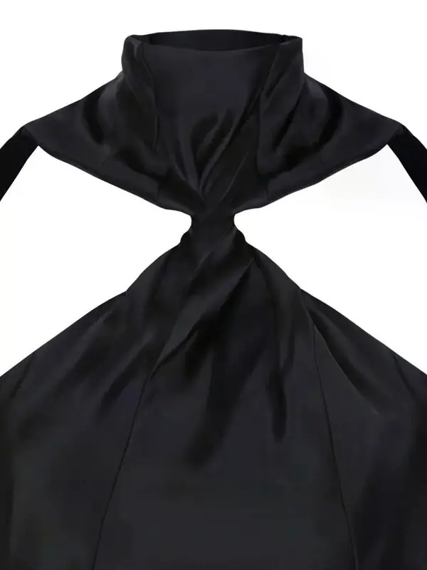 Attico High-neck Maxi Dress With Twisted Detail
