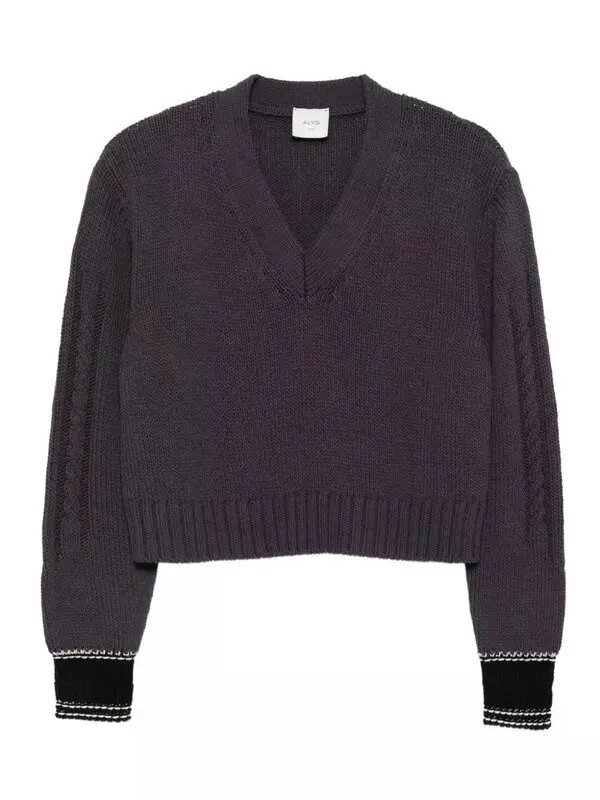 ALYSI Cable-knit V-neck Sweater