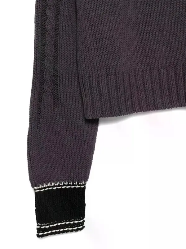 ALYSI Cable-knit V-neck Sweater