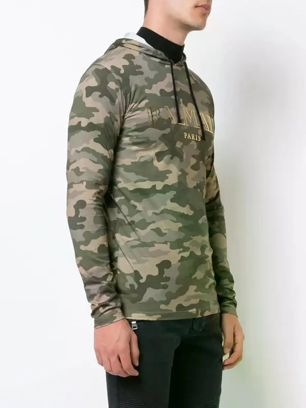 Balmain Camouflage Logo Hoodie