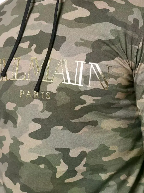 Balmain Camouflage Logo Hoodie