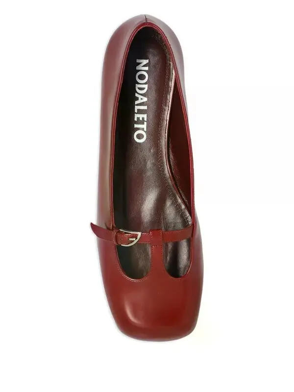 NODALETO Buckle-detail T-bar Ballet Flats - Red