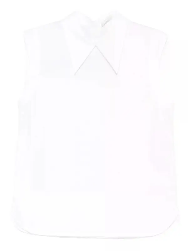 TELA Sleeveless Pointed-collar Top
