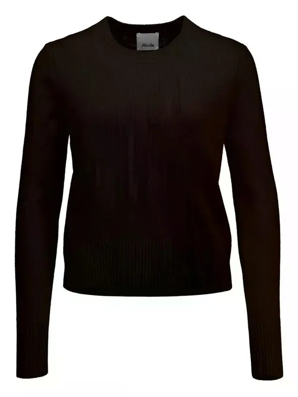 ALLUDE Crew-neck Cashmere Sweater - Black