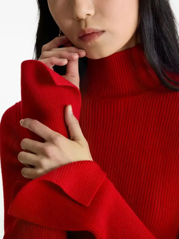 PATOU Ribbed High-neck Sweater - Red