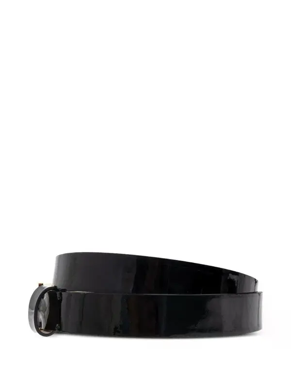 Victoria Beckham Wide-buckle Leather Belt - Black