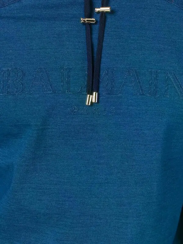 Balmain Quilted Logo Hoodie
