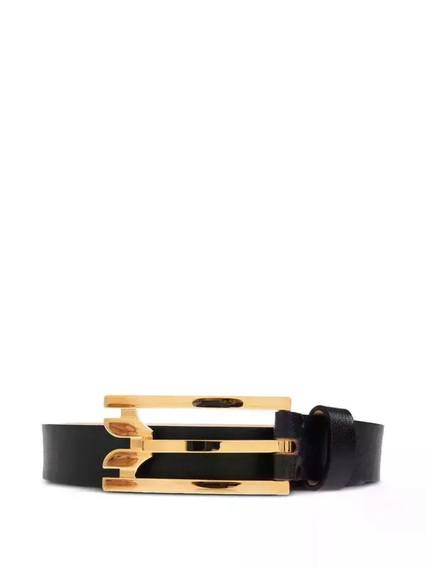 Victoria Beckham Wide-buckle Leather Belt - Black
