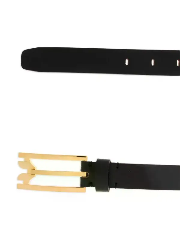 Victoria Beckham Wide-buckle Leather Belt - Black