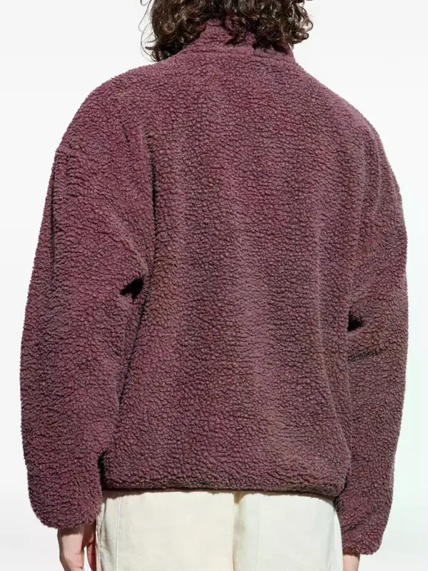 American Vintage Hoktown Teddy Zip-up Jacket - Red