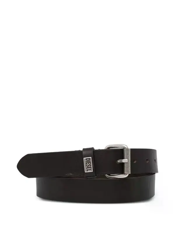 Diesel Leather Belt With Logo Plaque - Black