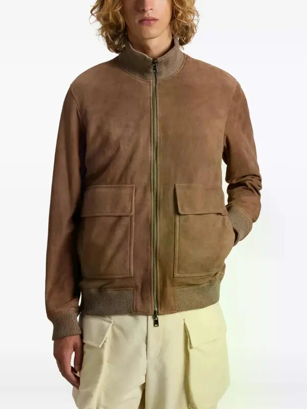 Woolrich Ribbed-cuff Suede Bomber