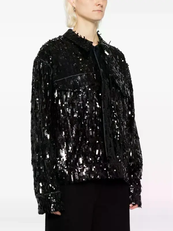 QUETSCHE Sequin-embellished Shirt Jacket