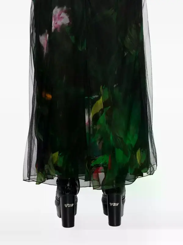 QUETSCHE Floral-print Layered Dress