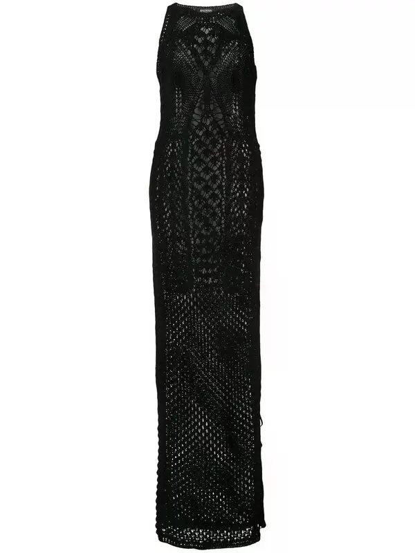 Balmain Long Crochet Dress