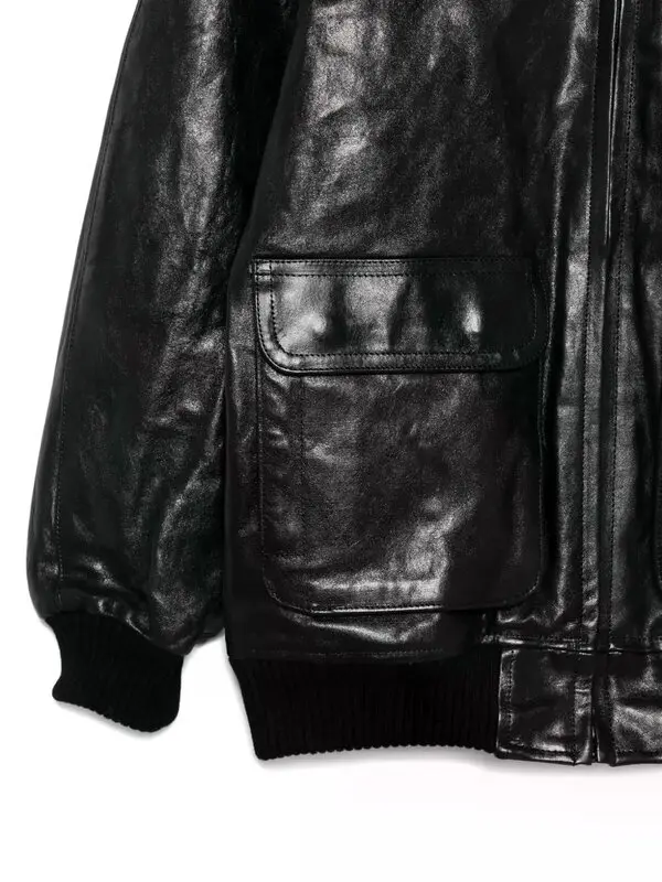 Auralee Leather Zip-up Jacket