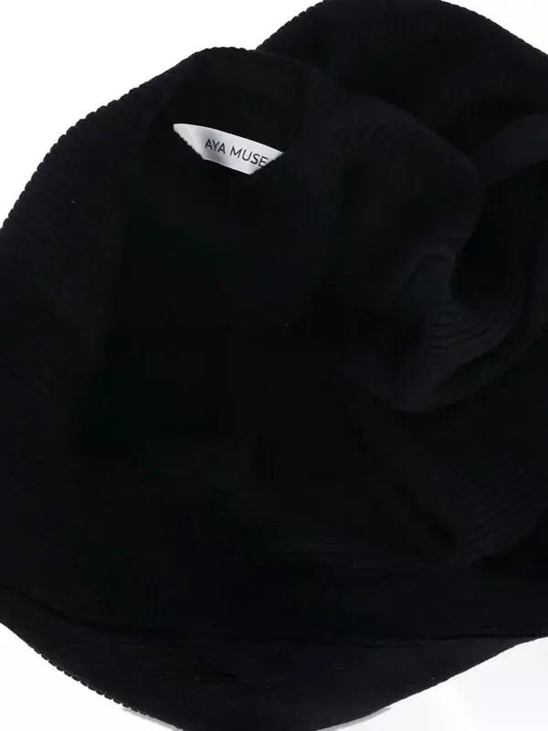 AYA MUSE Ribbed-knit Shoulder Bag - Black