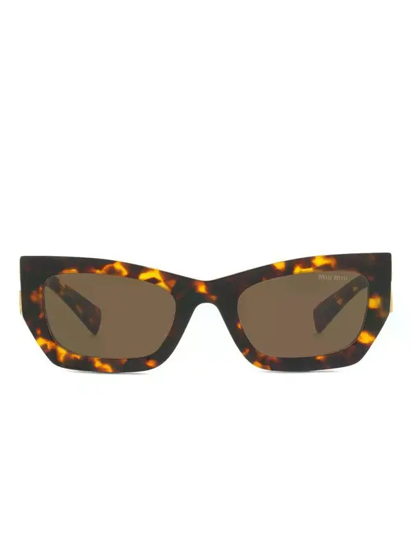 Miu Miu Angular Tortoiseshell Cat Eye Sunglasses - Brown