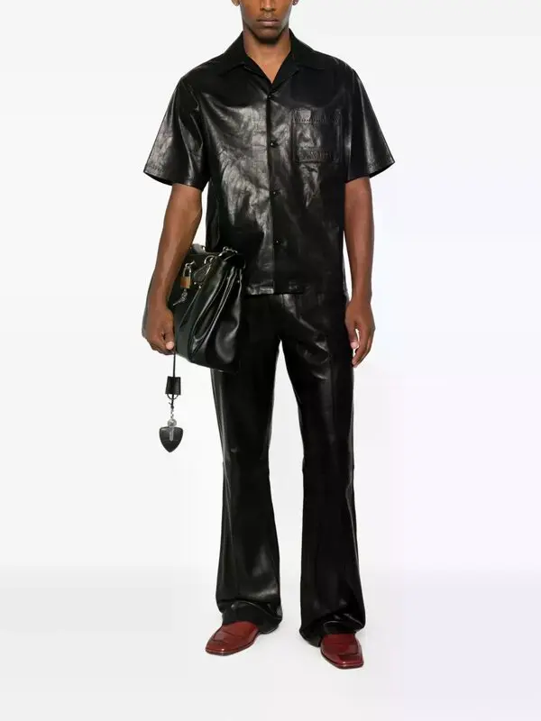 Amiri Leather Bootcut Trousers