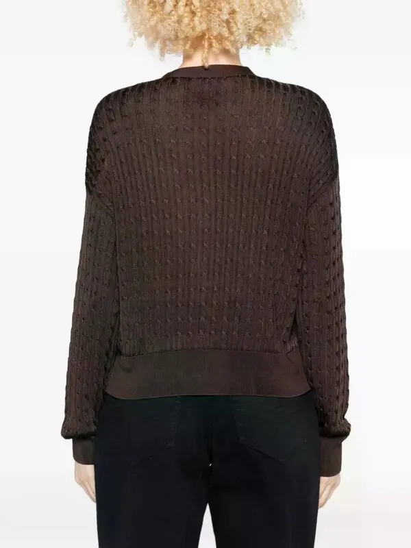 Loewe Cable-knit Button Cardigan - Brown