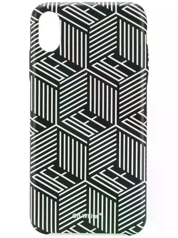 Off-White Graphic Logo Print Iphone Xs Max Case - Black