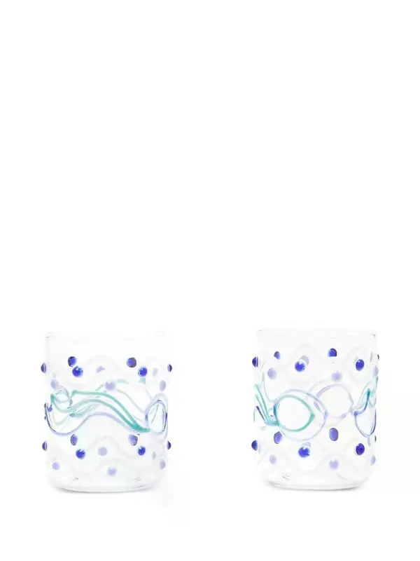 Emilio Pucci Wave-pattern Borosilicate-glass Tumblers