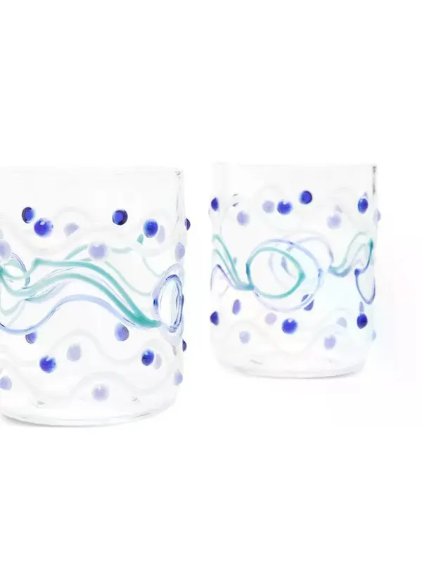 Emilio Pucci Wave-pattern Borosilicate-glass Tumblers