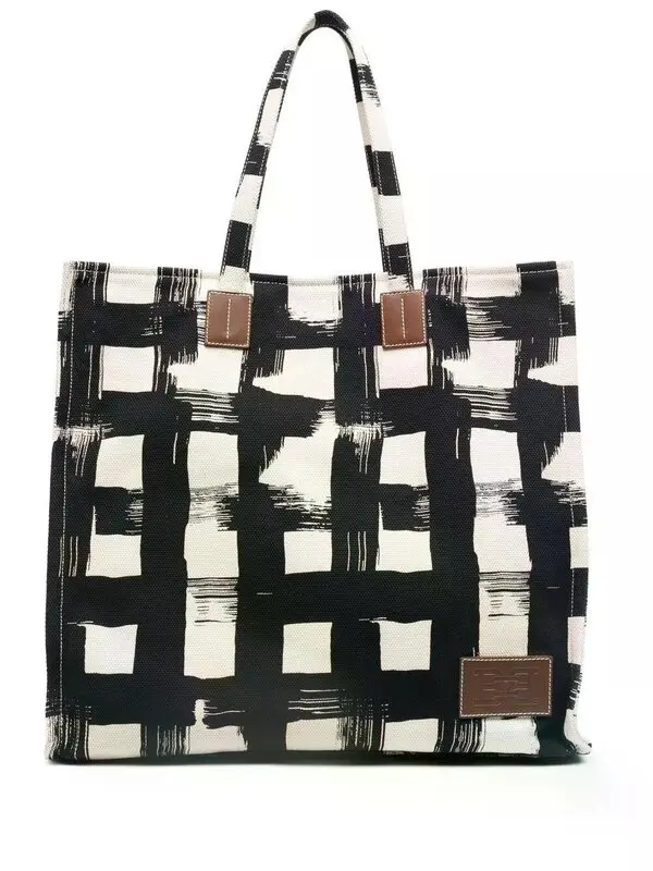 Bally Painted Check Pattern Tote
