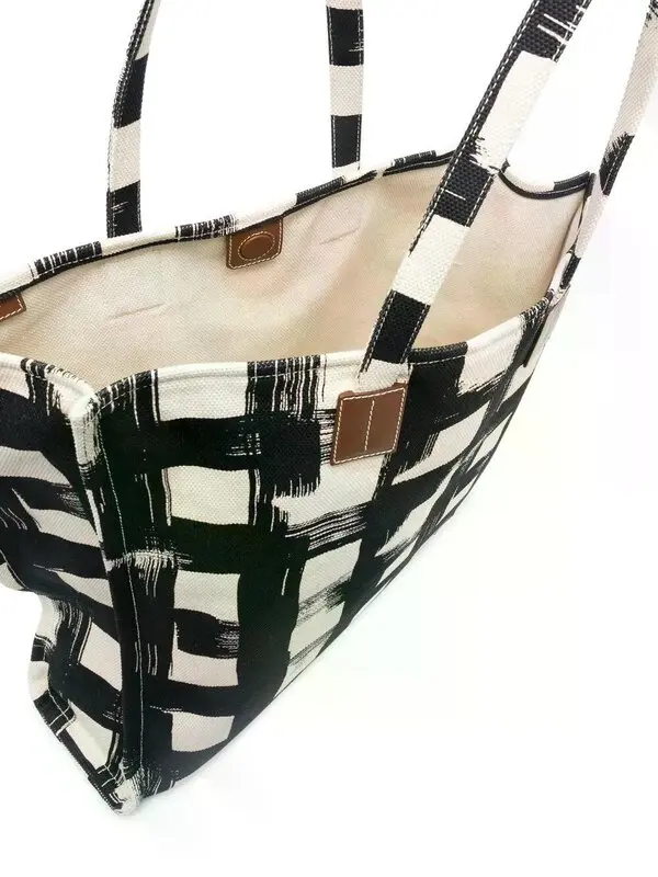 Bally Painted Check Pattern Tote