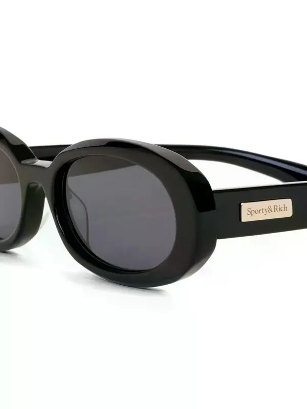SPORTY & RICH Oval-frame Sunglasses - Black