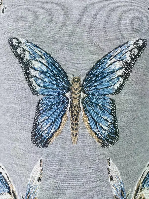 Alexander McQueen Butterfly Jacquard Knit Dress