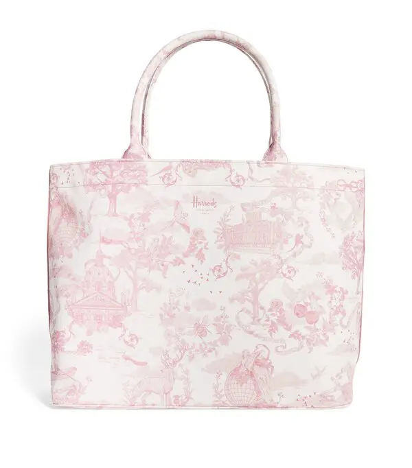 Harrods Toile Print Tote Bag - Pink