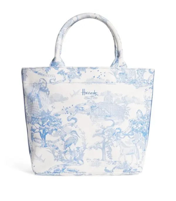 Harrods Small Toile Print Tote Bag - Blue