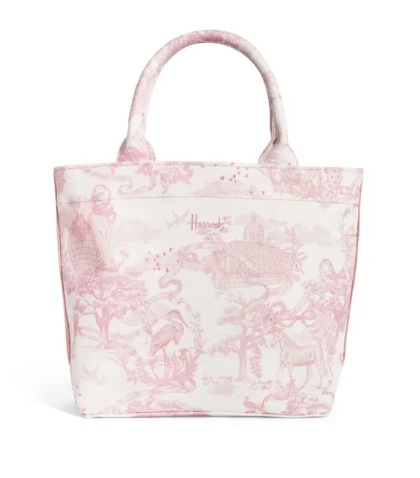 Harrods Small Toile Print Tote Bag - Pink