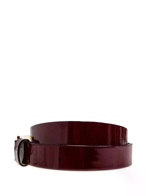 Victoria Beckham Patent Leather Buckle Belt - Red