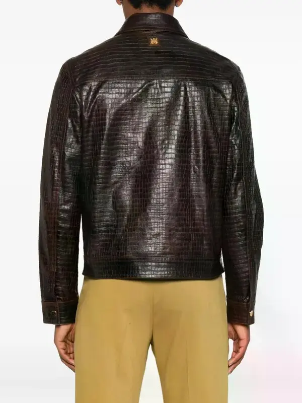 Amiri Embossed Leather Zip-front Jacket
