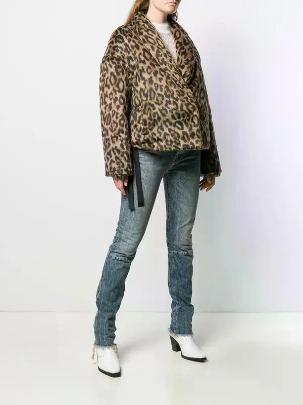 BEN TAVERNITI UNRAVEL PROJECT Leopard-print Down Jacket