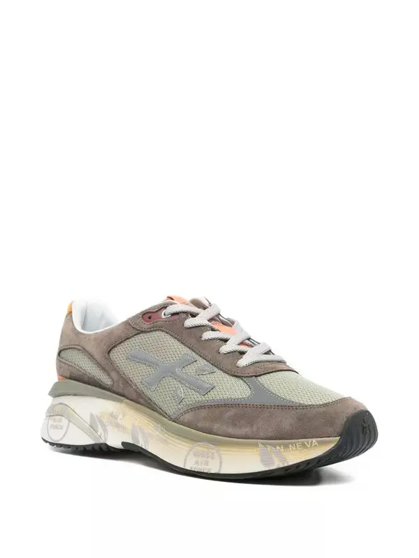 Premiata Moerun 7871 Paneled Lace-up Sneakers - Neutrals