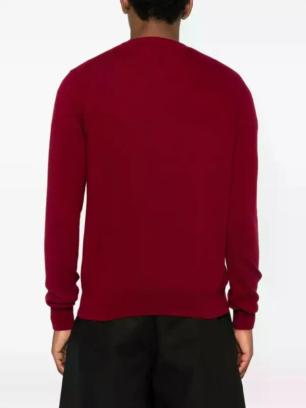 Play Comme Des Garcon Heart-emblem Rhinestone-embellished Cardigan - Red