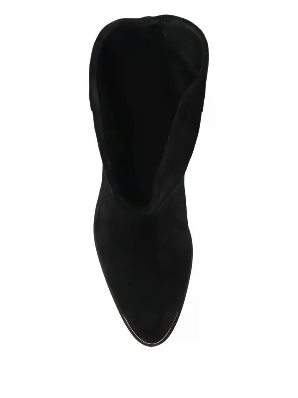 Isabel Marant Étoile Metallic-toe Suede Boots - Black