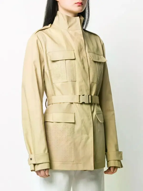 Off-White Perforated Short Trench Coat