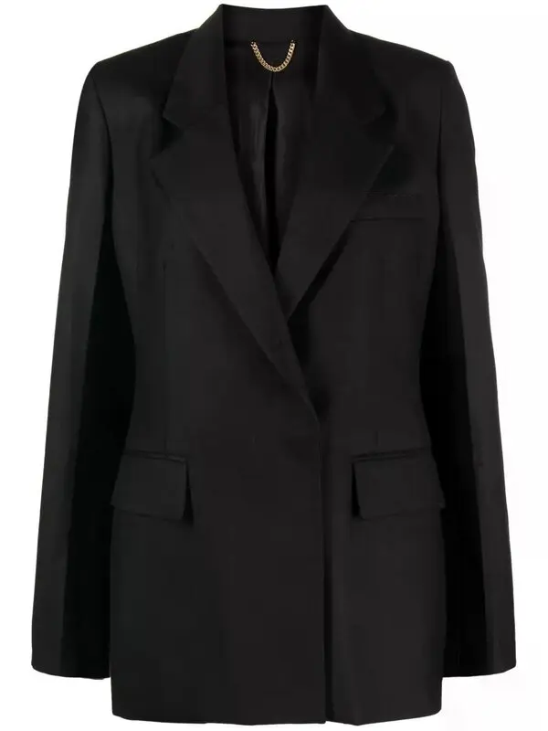 Victoria Beckham Double-breasted Virgin Wool-cotton Blazer
