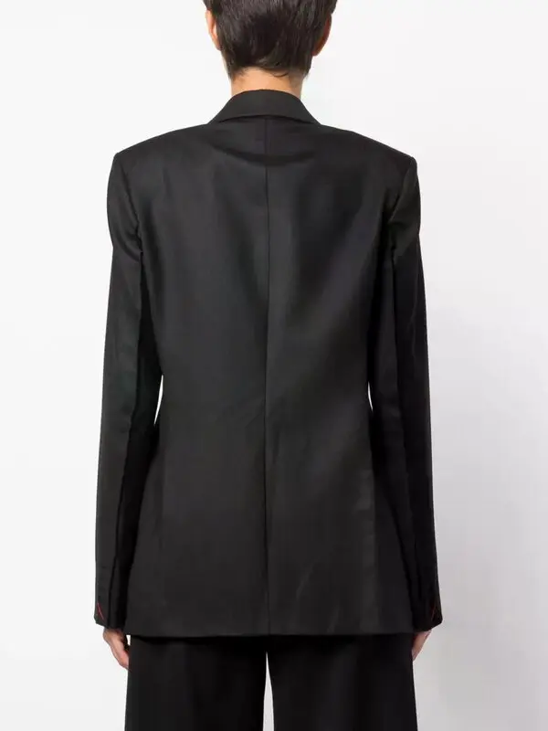 Victoria Beckham Double-breasted Virgin Wool-cotton Blazer
