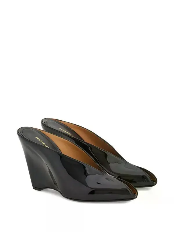 FERRAGAMO Peep-toe Wedge Pumps