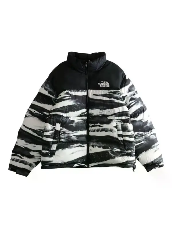 The North Face Wave-print Puffer Jacket